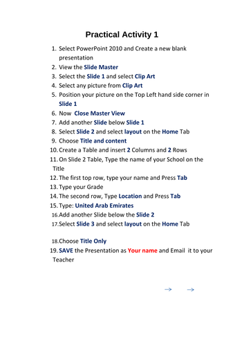 Year 8 Practical Revision Microsoft word / PowerPoint and Excel Exam ...