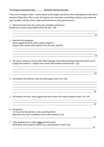 George and the Dragon: Myths and Legends Retold by Anthony Horowitz ...