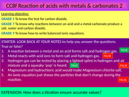 EDEXCEL GCSE Science 9-1 - Chemistry - CC8 Acids & alkalis | Teaching Resources