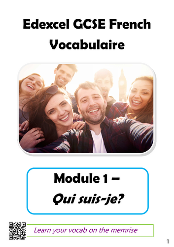 Edexcel GCSE Vocab booklet - Module 1 - Qui suis-je? | Teaching Resources
