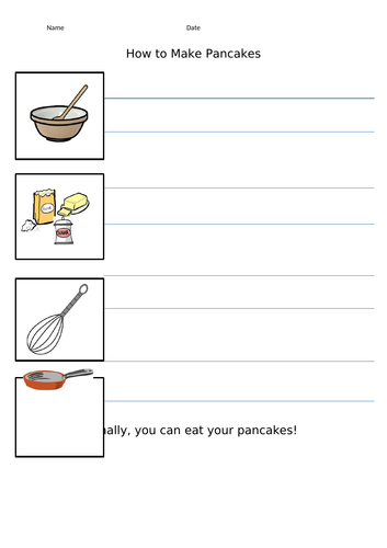 How to make Pancakes Writing Frame | Teaching Resources