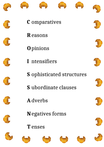 CROISSANT - Mnemonic to improve GCSE writing and speaking content ...