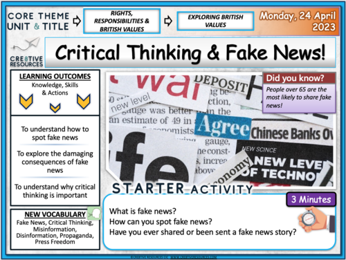 Critical thinking and Fake News | Teaching Resources