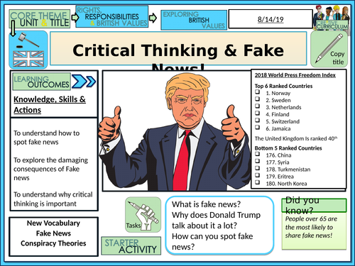 Critical thinking and Fake News | Teaching Resources
