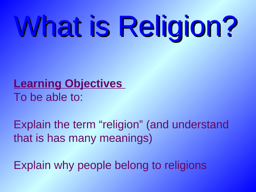 Lesson on The Meaning of Religion | Teaching Resources
