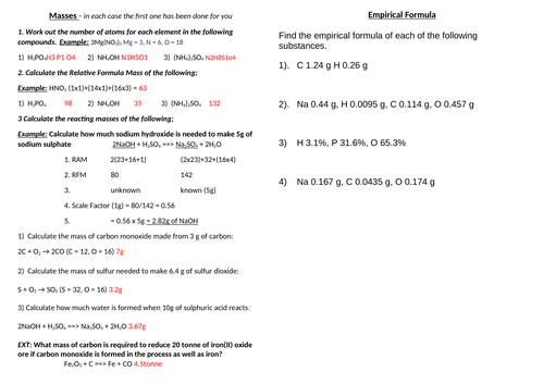 Aqa Gcse 9 1 Chemistry Unit 3 2 Amount Of Substance Higher Moles