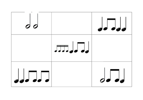 Music Rhythm Bingo for KS2 or KS3 | Teaching Resources