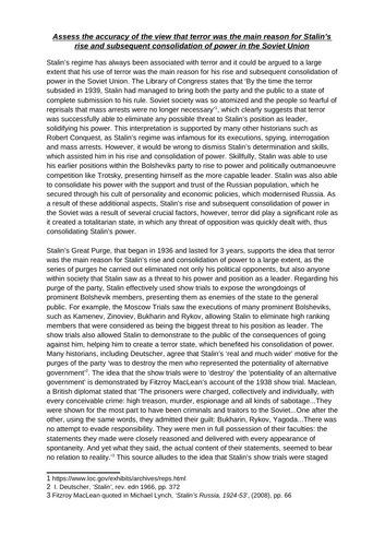 OCR A Level History Coursework Exemplar | Teaching Resources OCR A Level History Coursework Exemplar | Teaching Resources