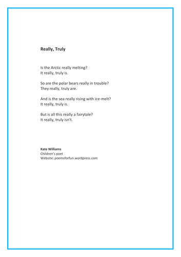 Global warming poem - melting ice | Teaching Resources