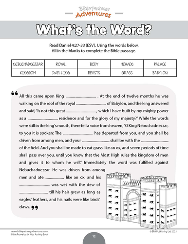 Bible Proverbs for Kids Activity Book | Teaching Resources