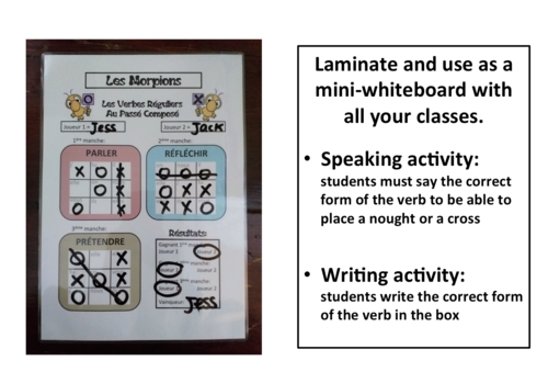 Morpions/Noughts and Crosses-Grammar/Conjugation Game-Perfect Tense ...