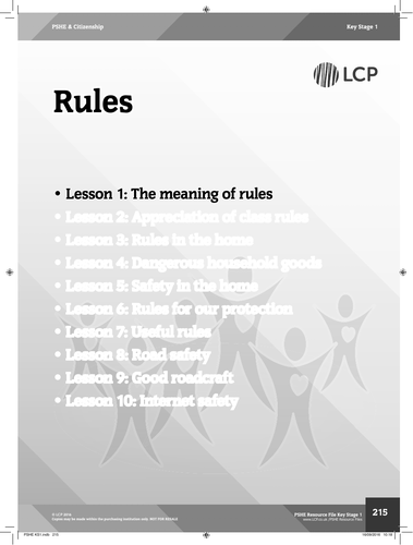 KS1 (Year 1/2) PSHE - Rules - The meaning of rules | Teaching Resources