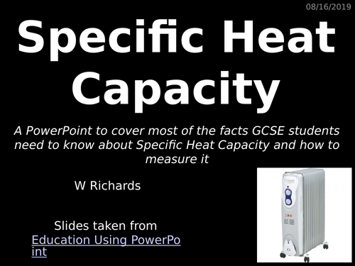 GCSE Specific Heat Capacity | Teaching Resources