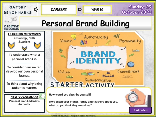 Personal Branding - Careers Lesson | Teaching Resources
