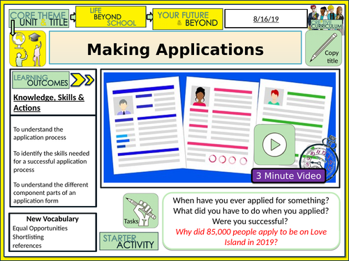 Making Applications + Careers | Teaching Resources