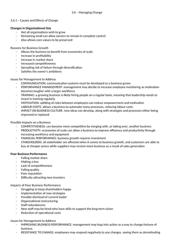 Edexcel AS/A Level Business - Theme 3 Skeleton Notes | Teaching Resources