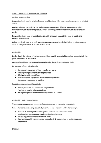 Edexcel AS/A Level Business - Theme 2 Notes | Teaching Resources