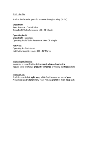 Edexcel AS/A Level Business - Theme 2 Notes | Teaching Resources