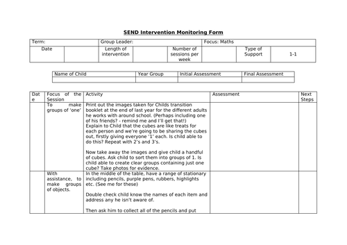 SEN/Progression Steps Maths Planning - Whole Year | Teaching Resources
