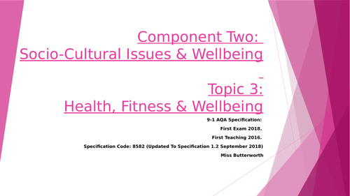 AQA 9-1 GCSE PE - Health, Fitness & Wellbeing - Health & Wellbeing ...
