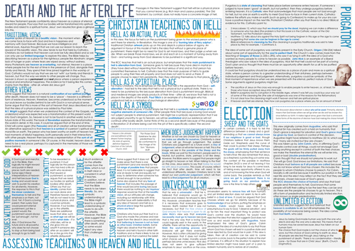 OCR Theology: Death and the Afterlife Learning Mat | Teaching Resources