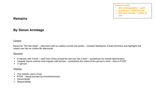 Power and Conflict Poetry Analysis | Teaching Resources