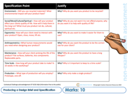 GCSE DT NEA AQA Guide to Section B – Design Brief/Client Needs ...