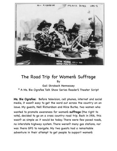 Women's Suffrage: A Cross-country Road Trip for Women's Suffrage ...