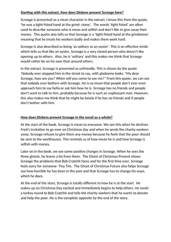 Lower ability 'A Christmas Carol Scheme' of work for AQA GCSE ...