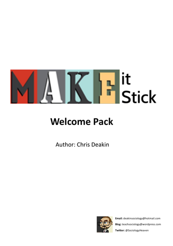 Make It Stick: Pack 1: Education | Teaching Resources