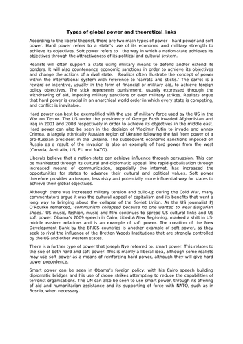 Component 3: Global Politics - Power and developments - Different types ...