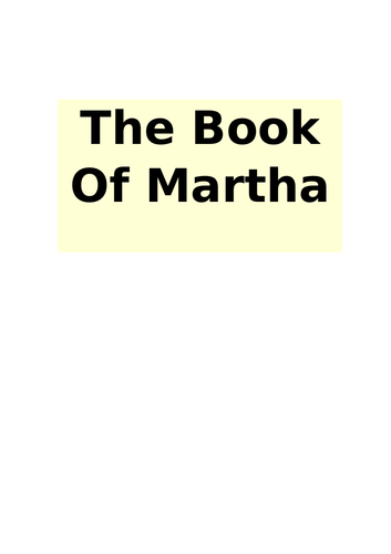 The Book Of Martha - GCSE English Language | Teaching Resources