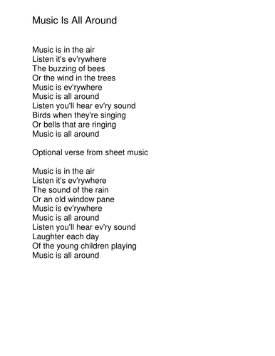 Music Is All Around - Total Song Pack | Teaching Resources