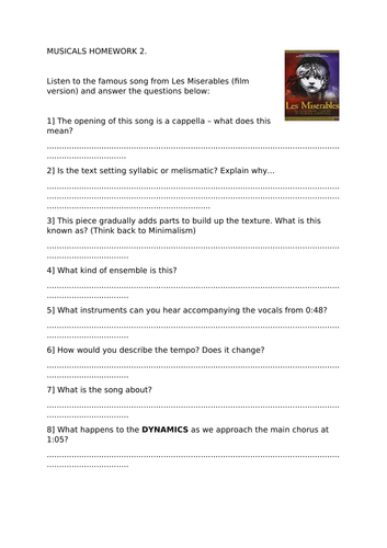 Songs from Musicals - Listening | Teaching Resources