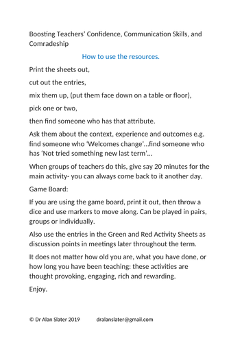 Boosting Teachers' Confidence, Communication Skills and Comradeship ...