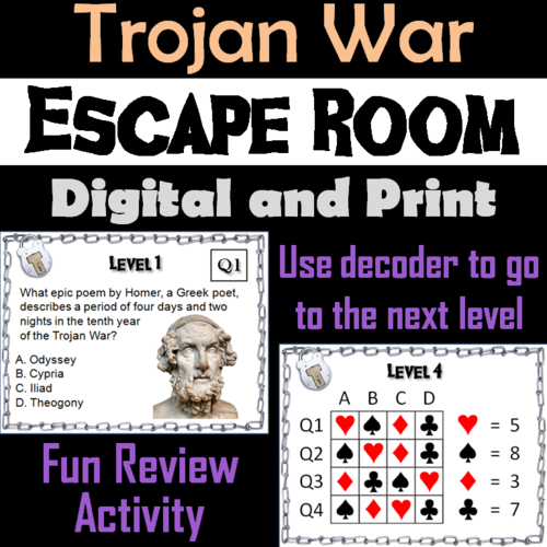 Trojan War Activity: Escape Room Social Studies (Homer's Iliad and ...