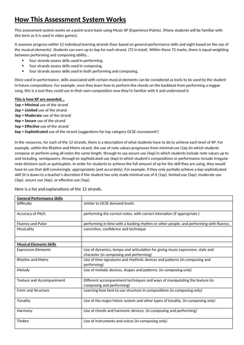 MUSIC Progressive Assessment for KS3 and KS4 MUSIC | Teaching Resources