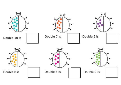 Ladybird Doubles up to 10/20 Worksheets | Teaching Resources