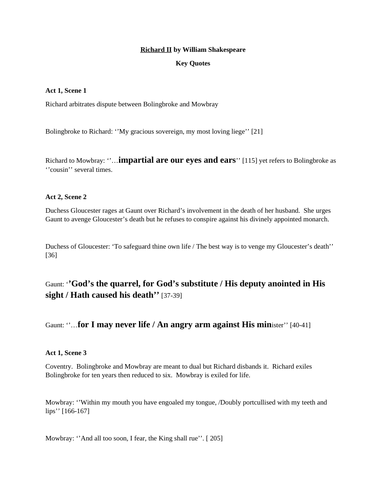 AQA Richard II Resources | Teaching Resources