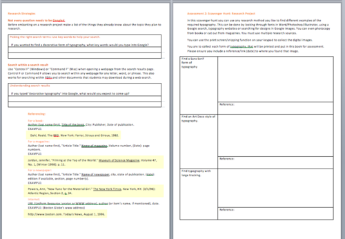 Typography | Workbook | Assessment | Teaching | Teaching Resources