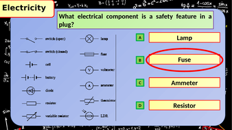 £1 ONLY! KS4 AQA GCSE Physics (Science)Electricity Multiple Choice ...