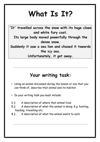 What is it ??… Writing to Explain Task | Teaching Resources
