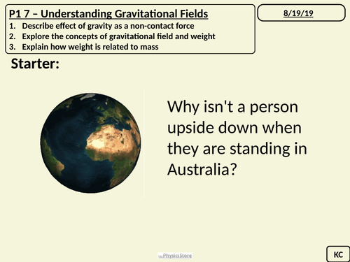 KS3 Physics AQA P1 7 Understanding Gravitational Fields Lesson Bundle ...