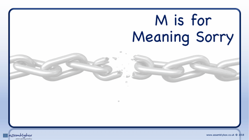 M is for Meaning Sorry | Teaching Resources