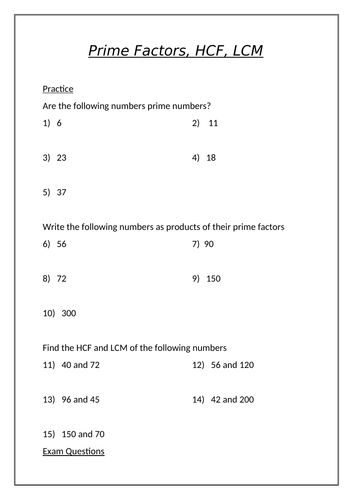 10 GCSE Foundation Number Worksheets | Teaching Resources
