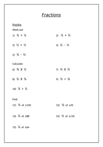 10 GCSE Foundation Number Worksheets | Teaching Resources
