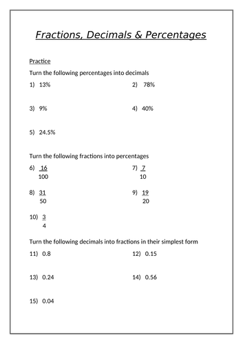 10 GCSE Foundation Number Worksheets | Teaching Resources