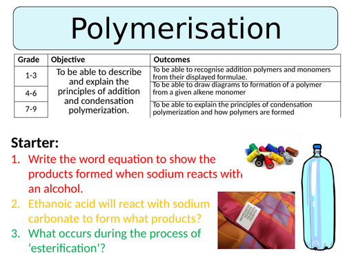 NEW AQA GCSE (2016) Chemistry - Polymerisation | Teaching Resources