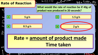 £1 ONLY! KS4 AQA GCSE Chemistry (Science) Rate of Reaction Multiple ...
