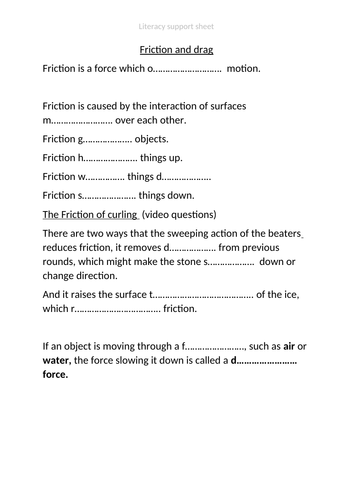 Forces: Friction and Drag. AQA Activate lesson 1.3.1 KS3 Suitable for ...